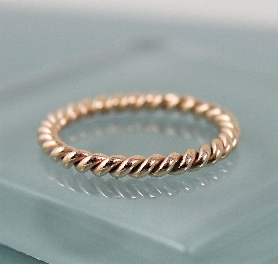 Twisted Rope Ring 14k SOLID Gold Chunky Infinity Wedding Band - Etsy