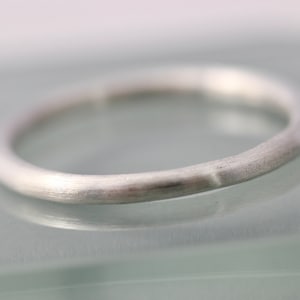 Brushed Sterling Silver Ring 2mm Minimalist Simple Stacking Band Ring ...