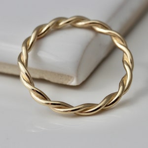 Solid Gold Twist Ring Relaxed Twist 2mm 14k SOLID Yellow Gold Rope ...