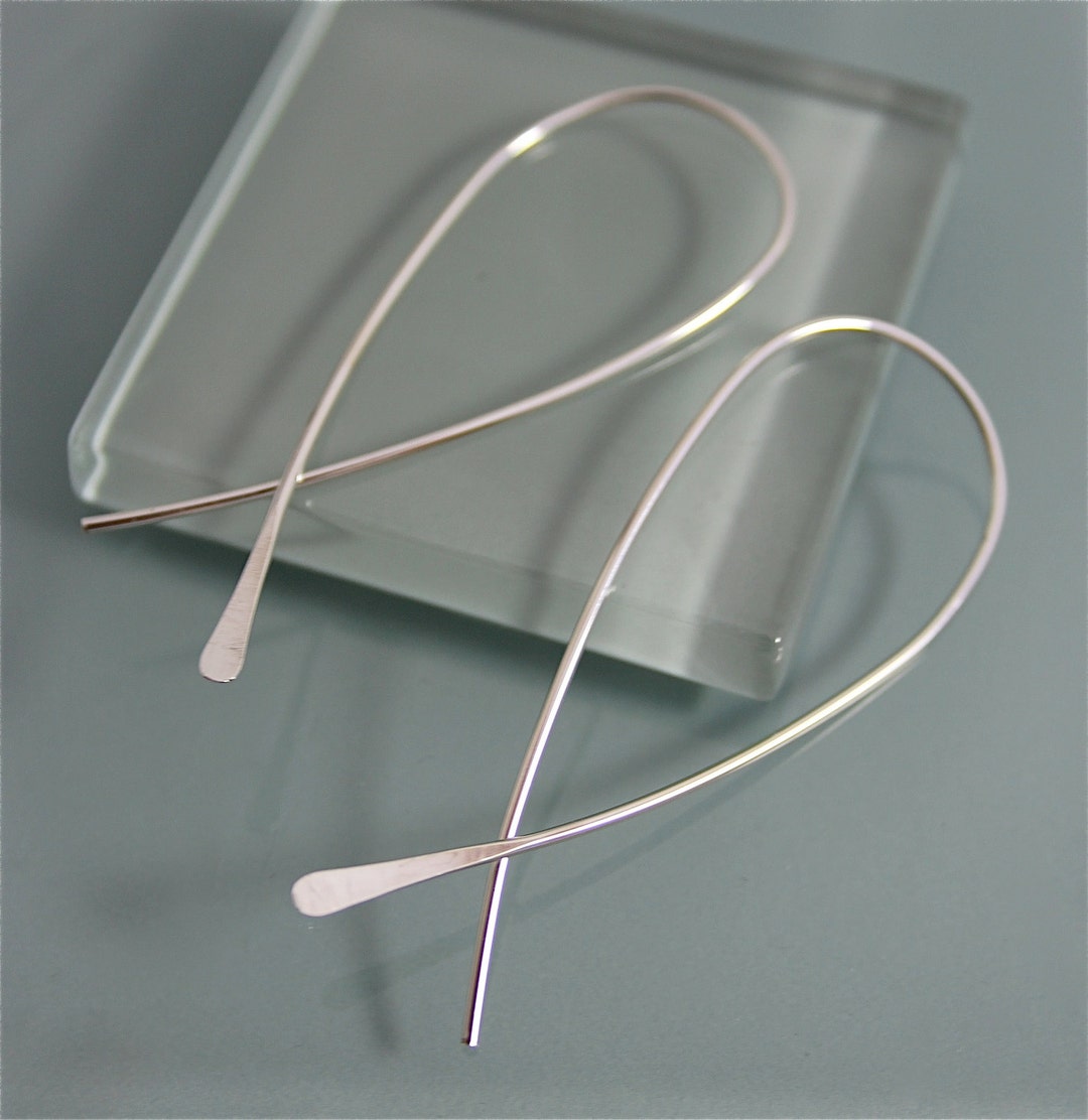 Recycled Sterling Silver 2" Loop De Loop Thread Hoops Eco Friendly ...
