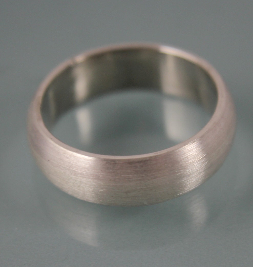 Silver Wedding Ring Classic Half Round Ring Dome Ring Chunky Men's 6mm ...