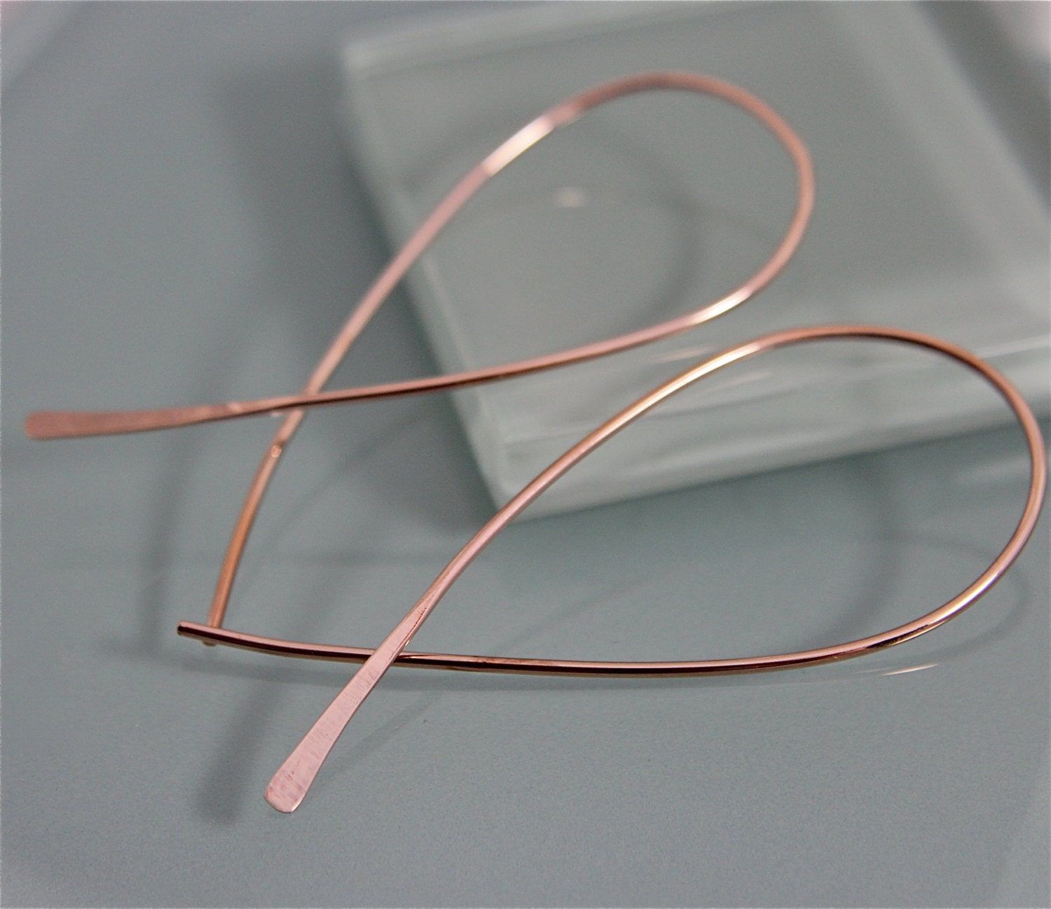 14k Rose Gold Filled 2" Loop De Loop Thread Hoops - Etsy