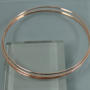 Solid Gold Bangle Set of Three 3 - SOLID 14k Gold Sparkle 1.3mm Bangle ...