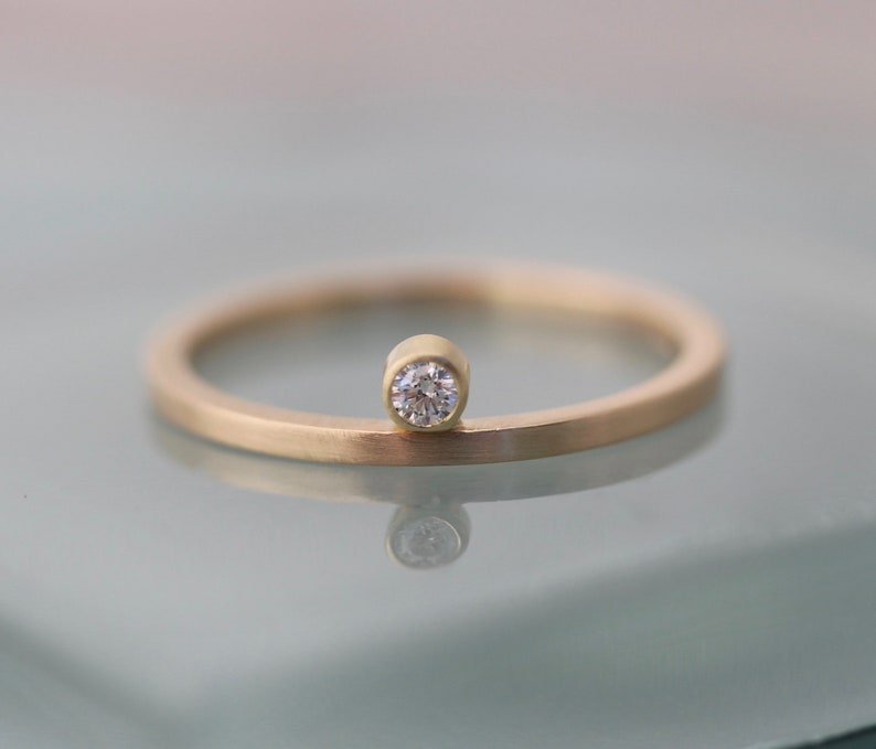 Floating Diamond Engagement Ring 14k Solid Gold Square Band - Etsy