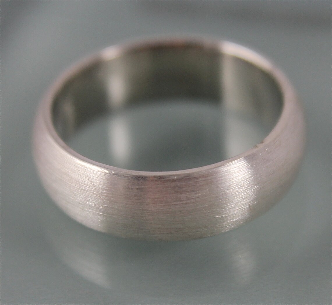 Silver Wedding Ring Classic Half Round Ring Dome Ring Chunky Men's 6mm ...