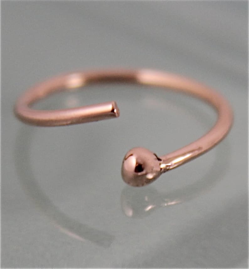 Nose Ring Hoop 14k Solid Rose Gold 10mm Cartilidege Septum Etsy