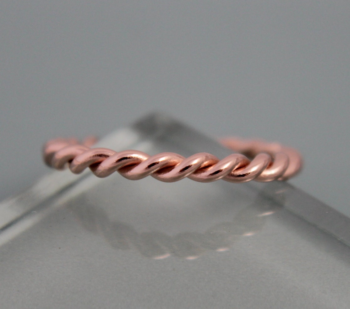 14k Rose Gold Twisted Wedding Rope Ring Chunky Infinity Band - Etsy