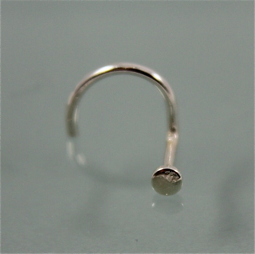 2mm Dot Simple Nose Ring Screw Stud Recycled Sterling Silver | Etsy