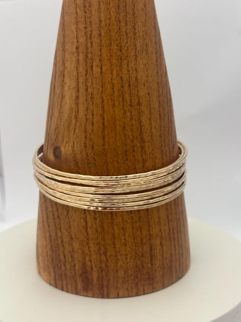 Bangles 14k Gold Filled Set of 10 1.6mm 14g Sparkle Bangle Hand Forged ...