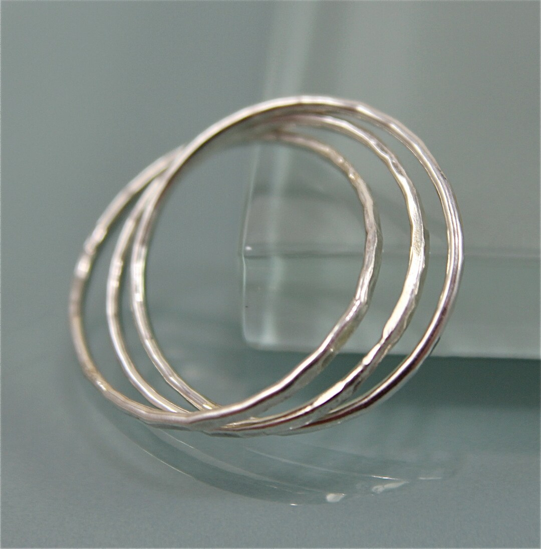 Sterling Silver Rolling Ring Russian Wedding Band Infinity Puzzle Ring ...