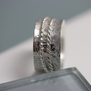 Silver Spinner Ring Fidget Ring Anxiety Ring Twist Band and Bubble Band ...