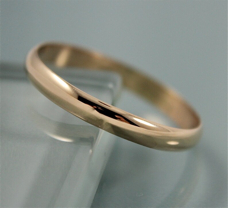 Gold Wedding Band 3mm Half Round Stacking Ring Eco Friendly | Etsy