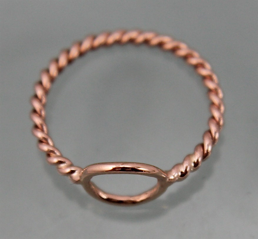 Twist Ring Rose Gold O Ring 14k SOLID Rose Gold Twisted Rope - Etsy