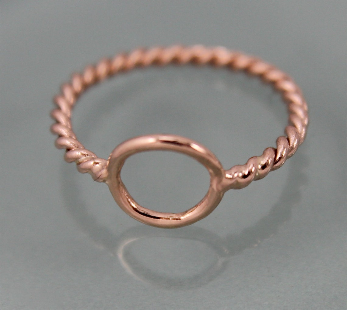 Twist Ring Rose Gold O Ring 14k SOLID Rose Gold Twisted Rope - Etsy