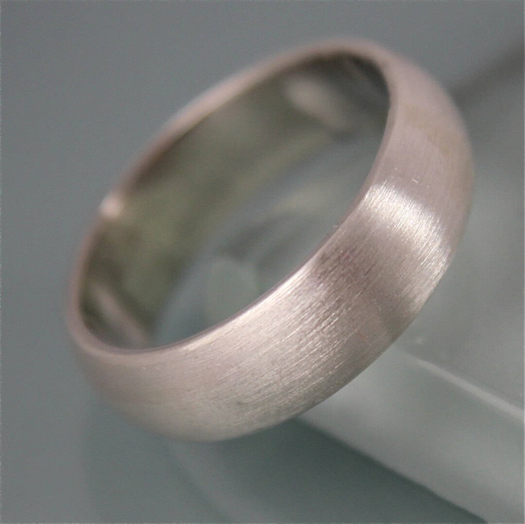 Silver Wedding Ring Half Round Dome Chunky Men's Women's Any Gender 5mm ...