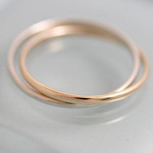 Gold Interlocked Rings 14k Two Tone Solid Recycled Gold Wedding Ring ...