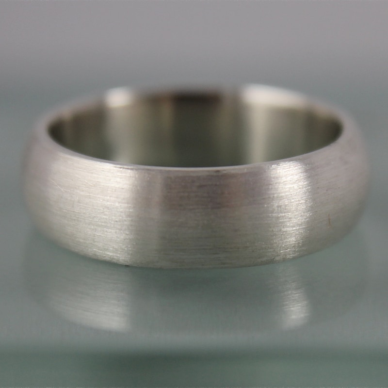 Brushed Silver Ring - Etsy