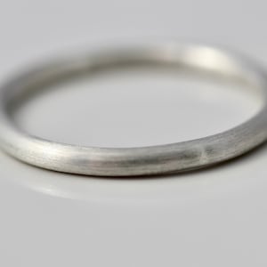 Brushed Sterling Silver Ring 2mm Minimalist Simple Stacking Band Ring ...