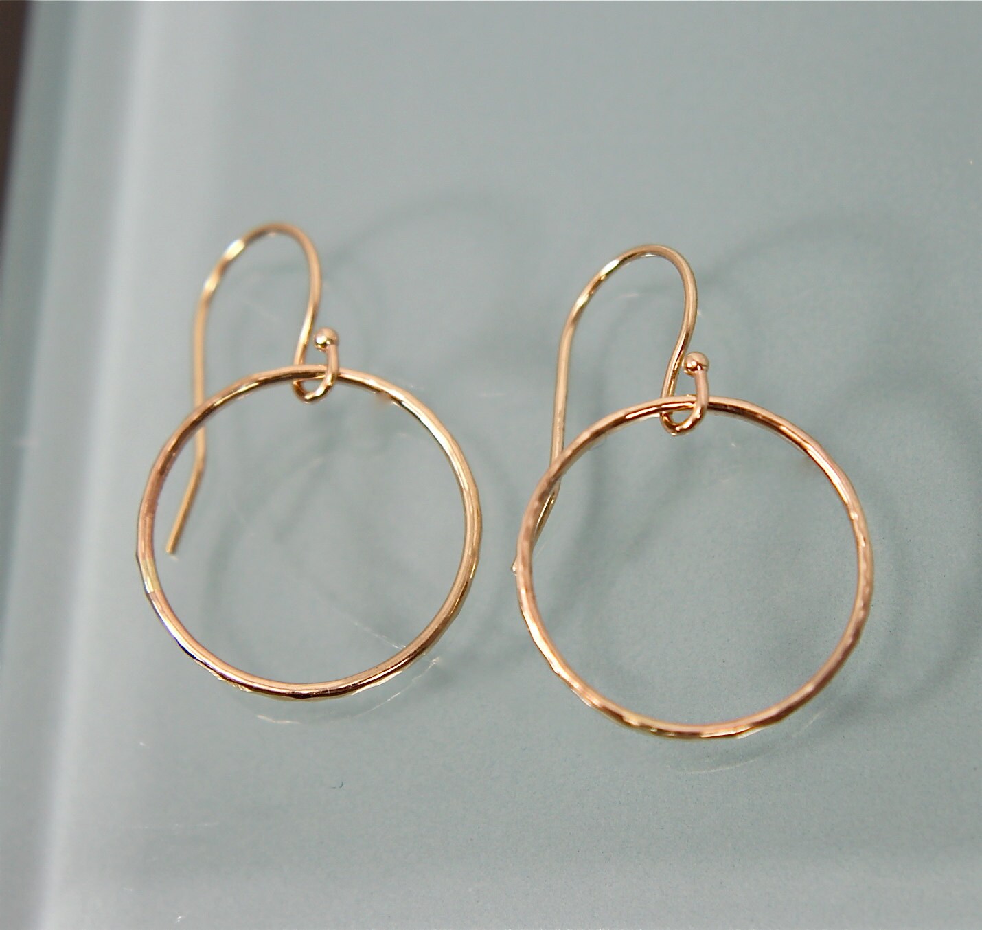 Solid Gold Hoops 14k Yellow Gold Sparkle Loop Dangle Drop - Etsy