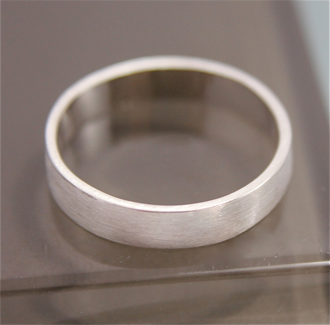 Silver Ring Flat Brushed Satin Matte Recycled Sterling Silver - Etsy