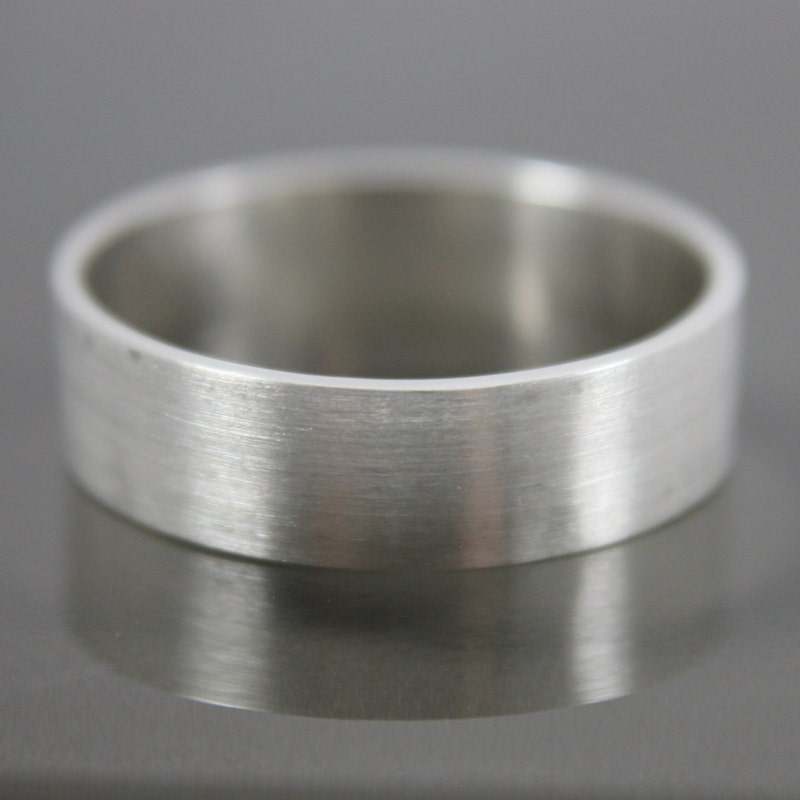 Brushed Silver Ring - Etsy