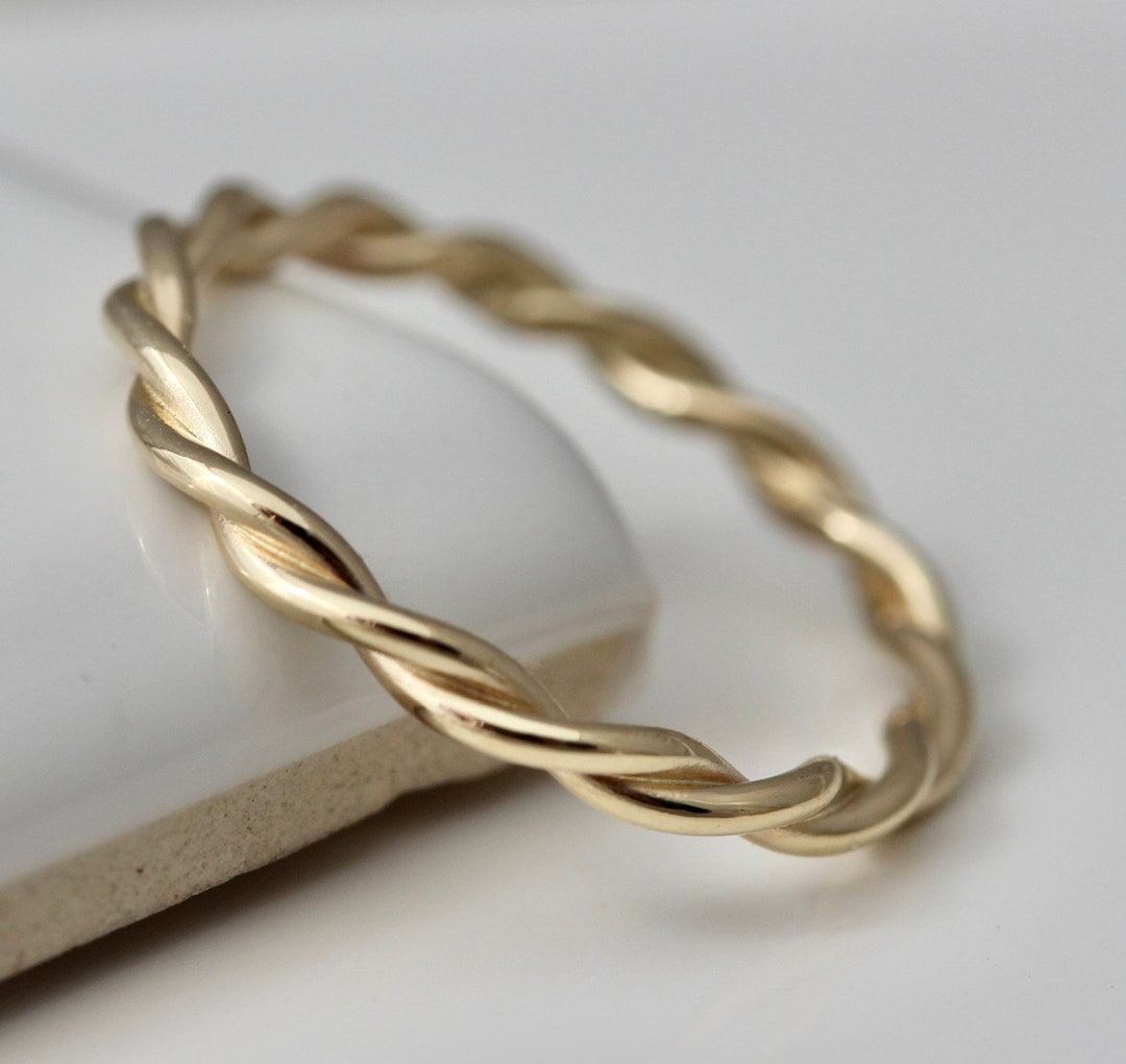 Solid Gold Twist Ring Relaxed Twist 2mm 14k SOLID Yellow Gold Rope ...