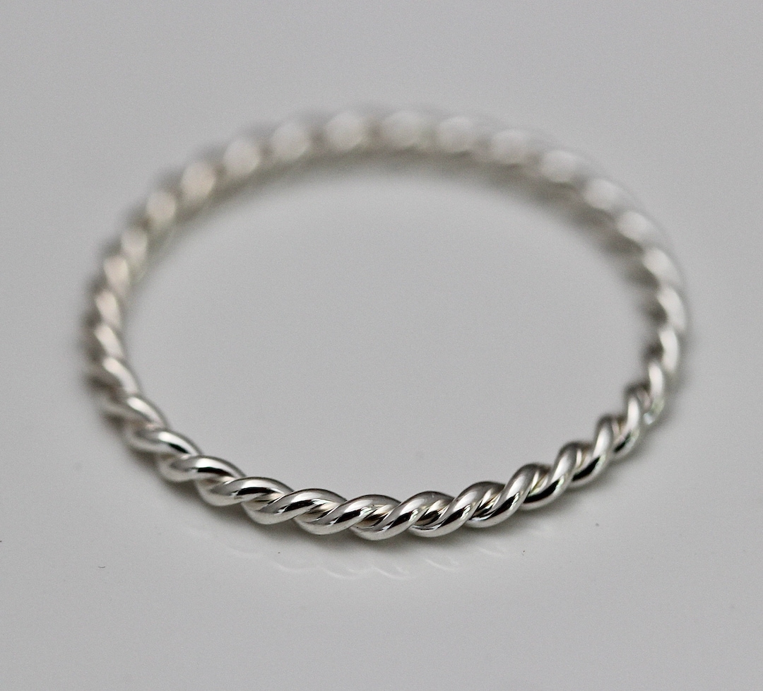 Silver Twist Ring Twisted Ring Skinny Rope Ring Thin Sterling Silver ...