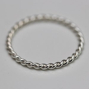 Twist Ring Silver Twisted Ring Skinny Rope Ring Thin Sterling Silver Spacer Band Stacking Ring ...