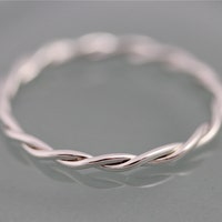 Triple Möbius Ring. Silver Twist Stacking Ring. Moebius Style Band ...