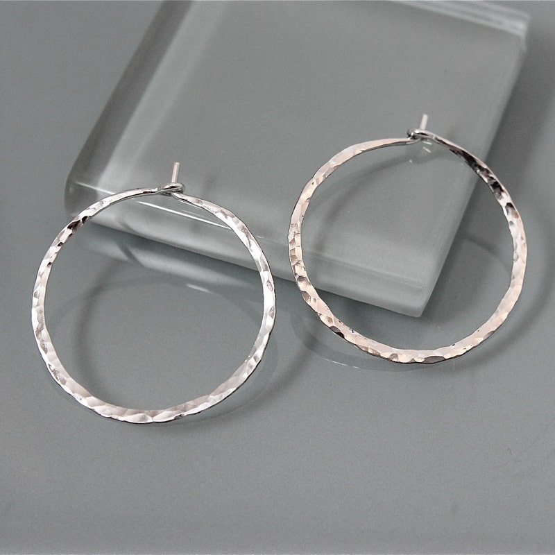 3/4 Inch Silver Hoops - Etsy UK