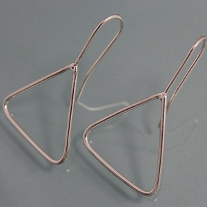 Triangle Earrings Silver 1" Geometric Equilateral Triangle Earrings ...