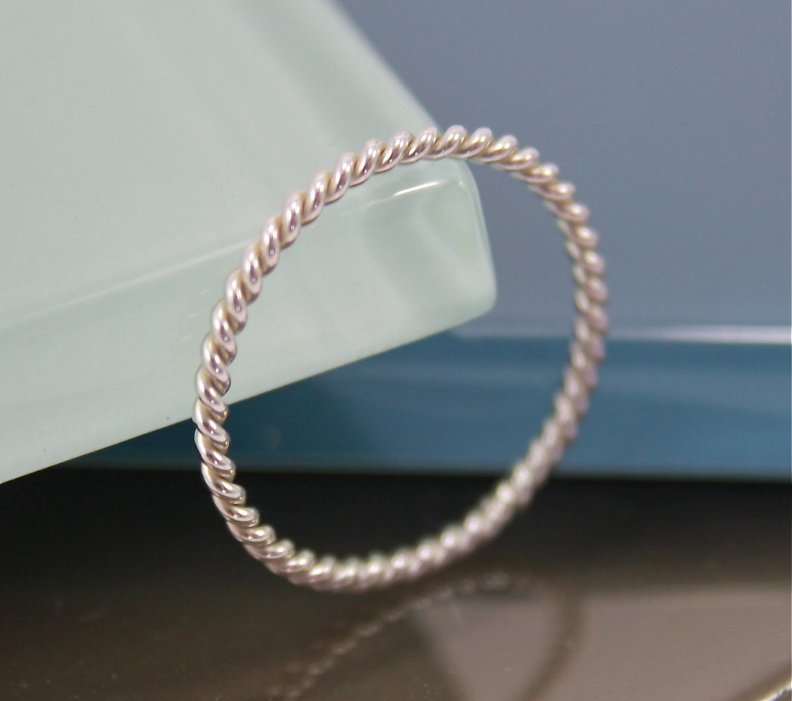 Twist Ring Silver Twisted Ring Skinny Rope Ring Thin Sterling - Etsy