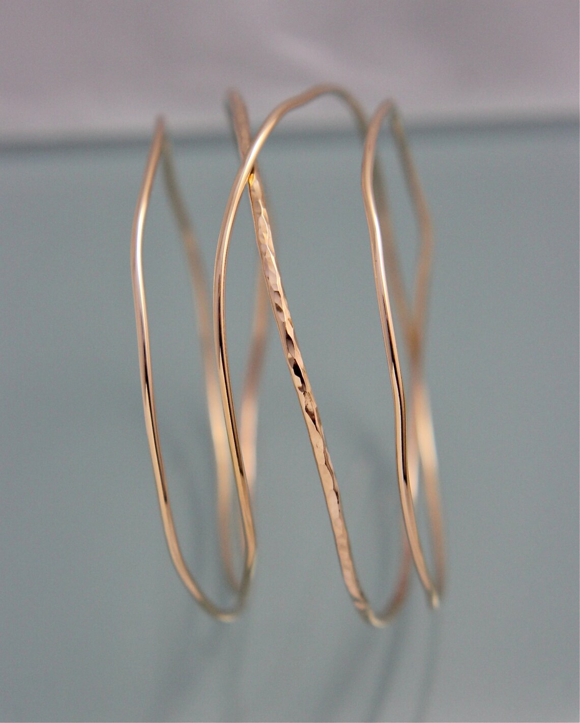 Bangle 14k Gold Filled Organic All in One Bangle Stack - Etsy