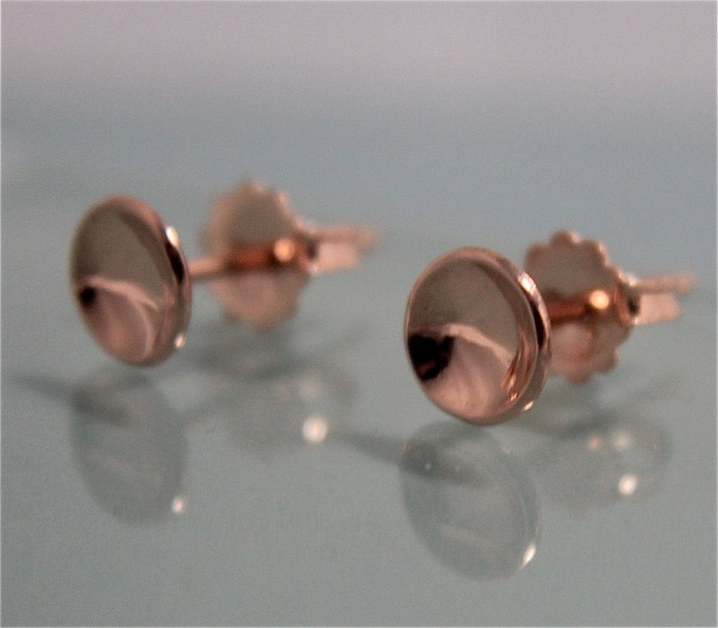 Rose Gold Earrings Cup 14k Solid Gold Tiny Cups Stud Earrings - Etsy