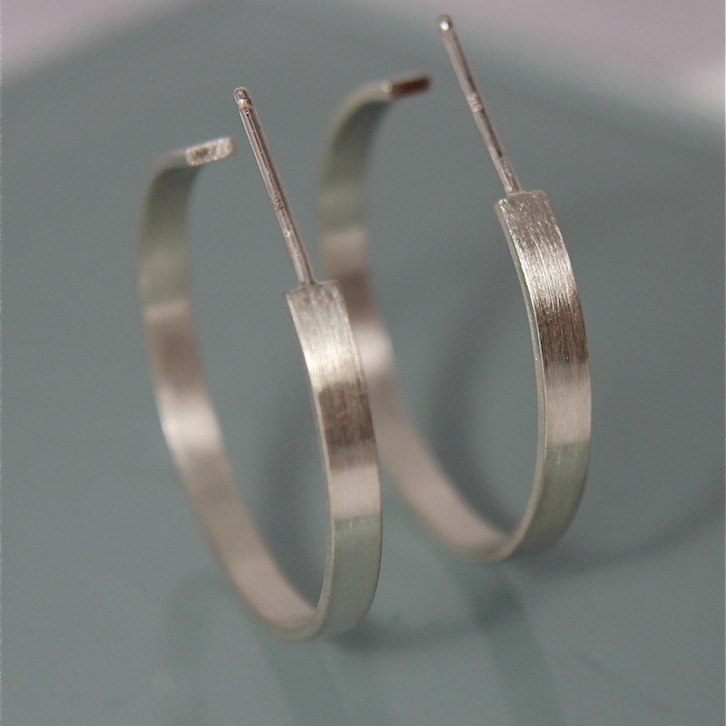 Silver Hoop Earrings - Etsy