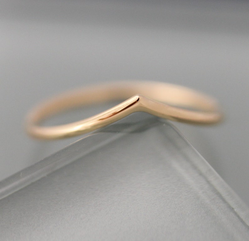 18k Wave Ring SOLID Yellow Gold 1.3mm Stacking Band Ring | Etsy