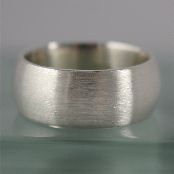 Brushed Silver Ring - Etsy