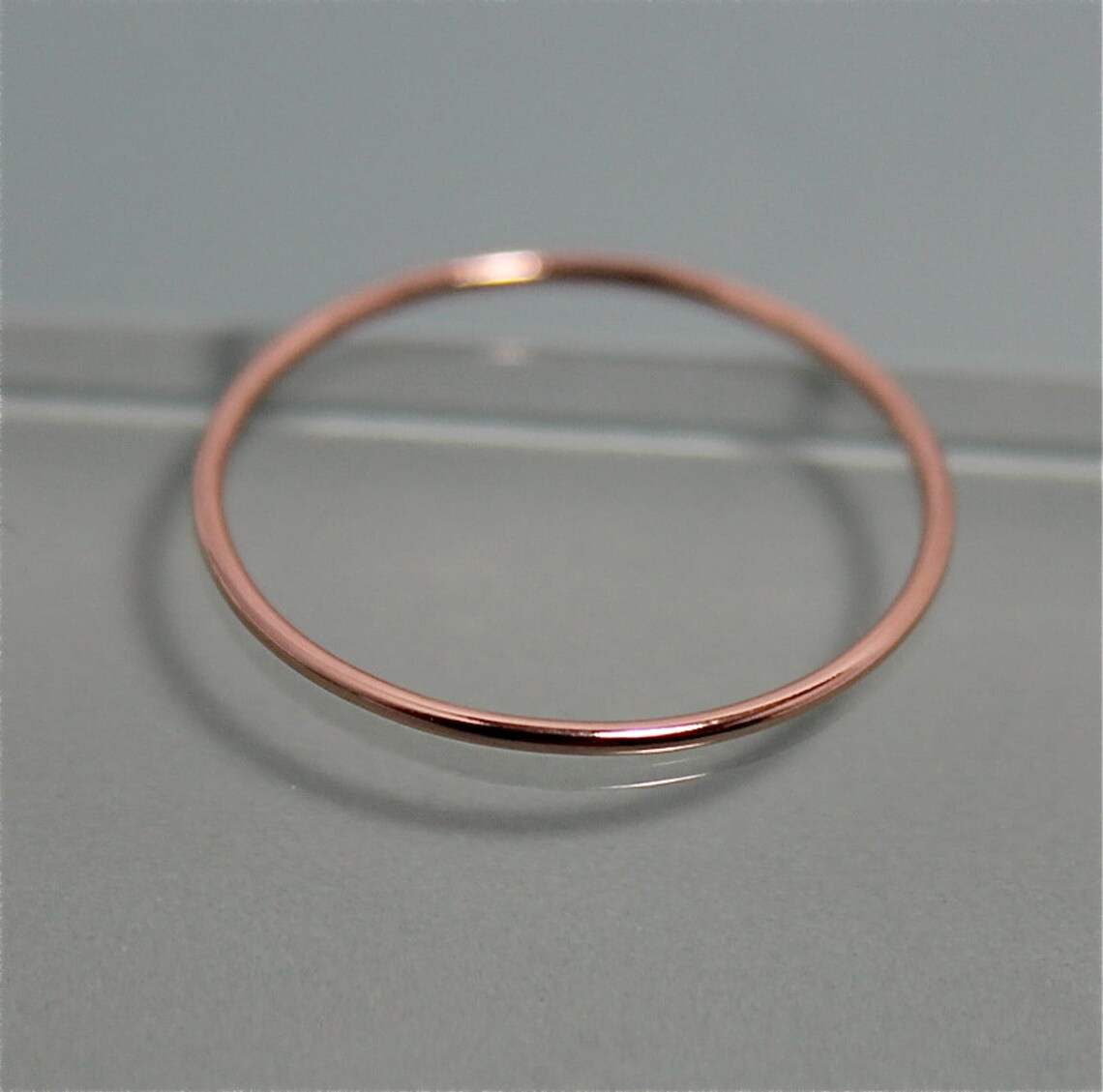 Thread Ring 14k SOLID .8mm Rose Gold Whisper Thin Round Simple - Etsy
