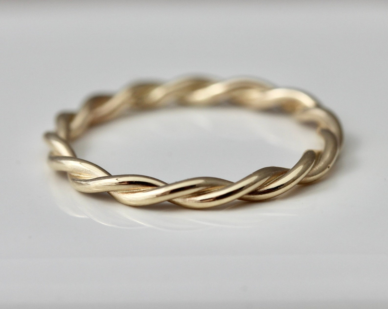 Solid Gold Twist Ring Relaxed Twist 2mm 14k SOLID Yellow Gold Rope ...