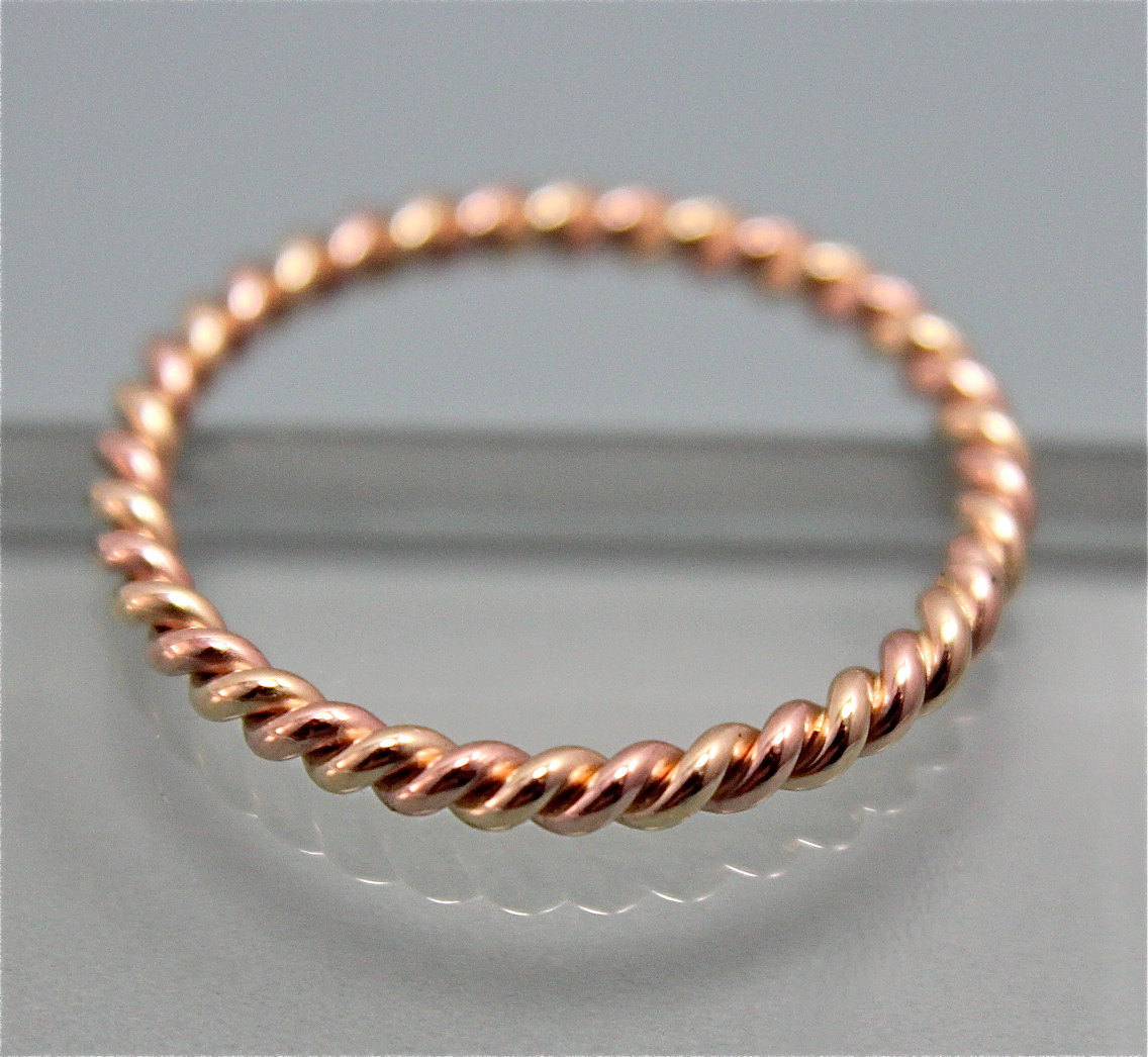 Two Tone 14k SOLID Gold 1.5mm Twisted Rope Infinity Band | Etsy