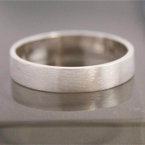 Silver Ring Flat Brushed Satin Matte Recycled Sterling Silver - Etsy
