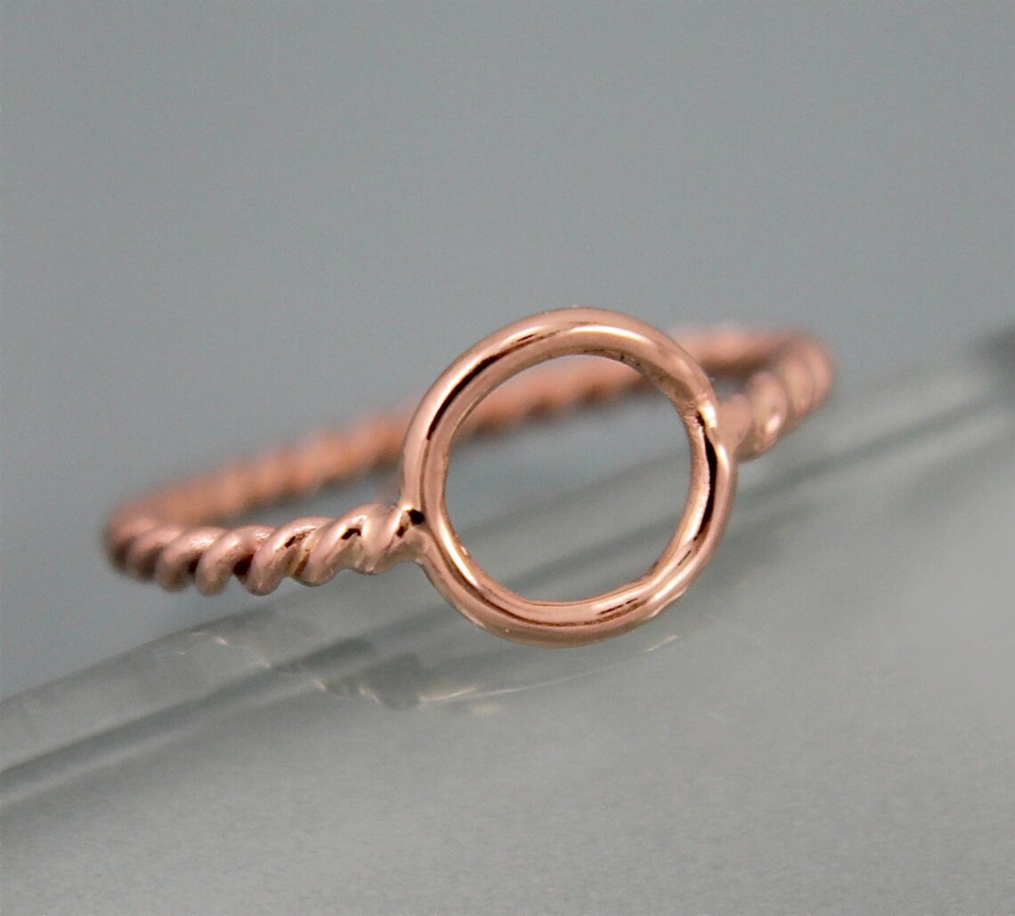 Twist Ring Rose Gold O Ring 14k SOLID Rose Gold Twisted Rope - Etsy