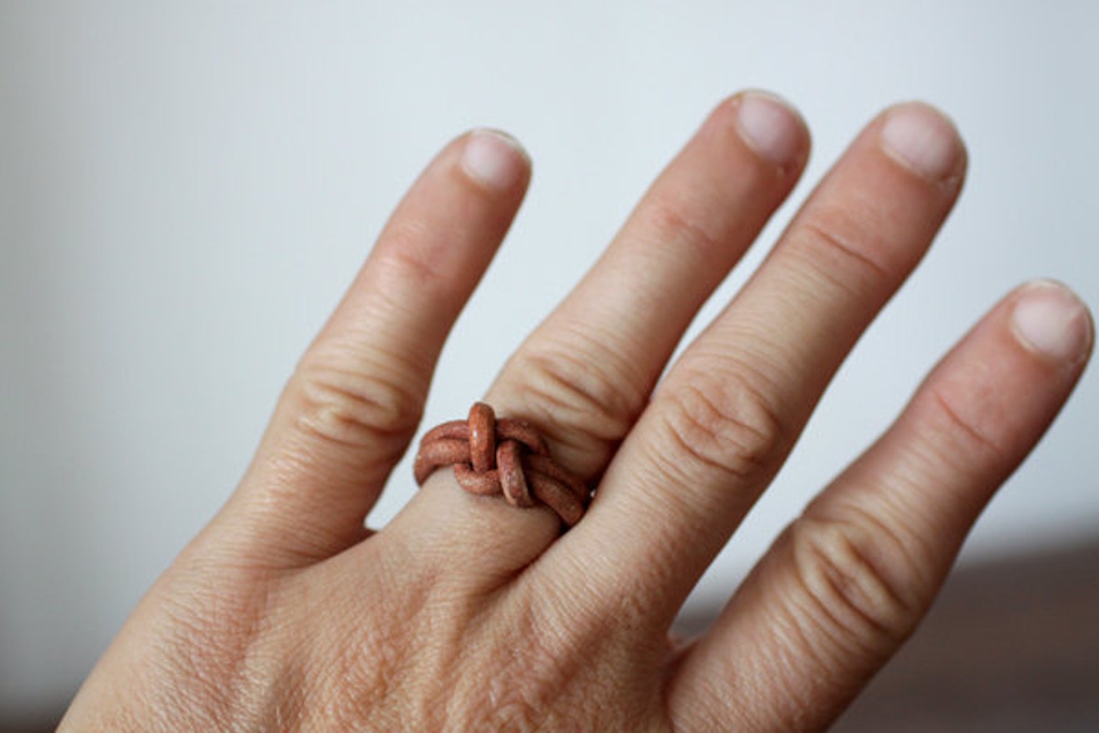 Leather Ring Marine Knot for Men, Handmade Man Ring, Men Gift, Leather ...