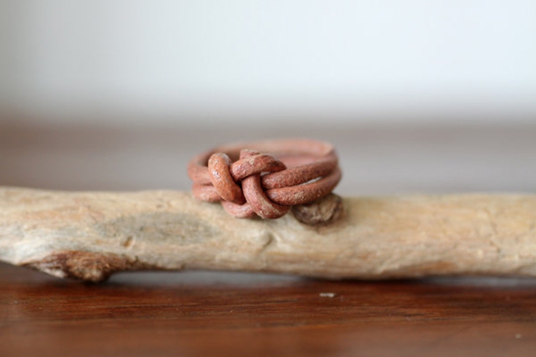 Leather Ring Marine Knot for Men, Handmade Man Ring, Men Gift, Leather ...