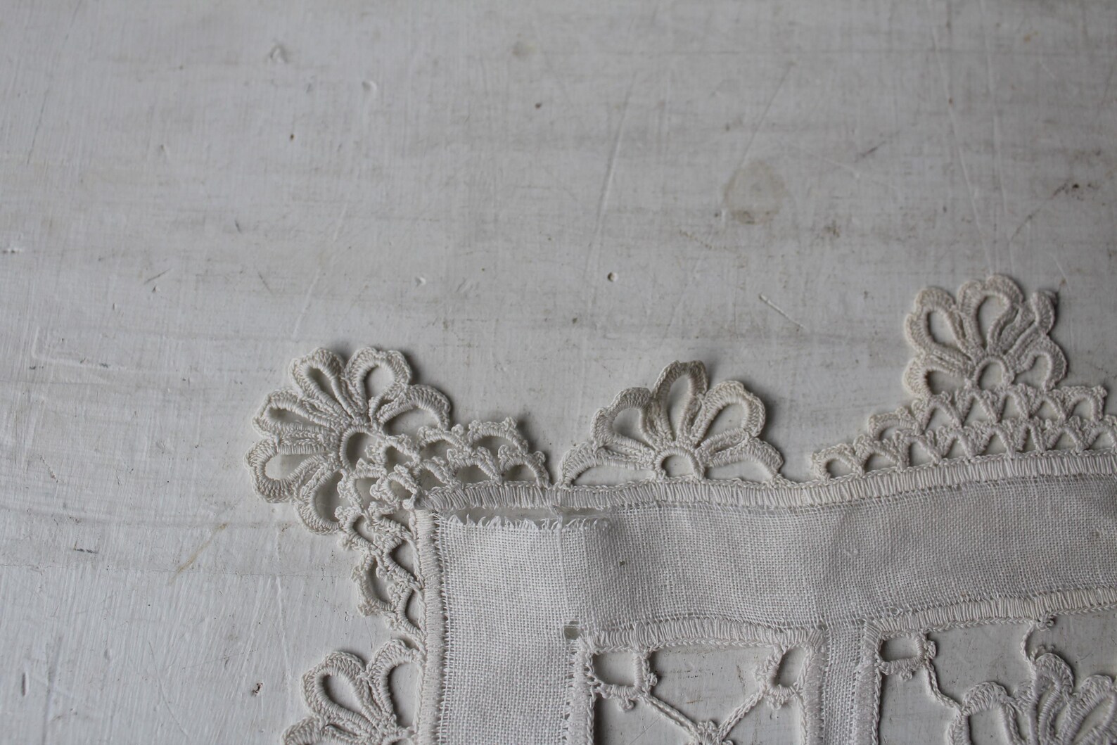 PAIR Vintage Tatted Square Doily With Cutouts - 10" Great for Layering ...