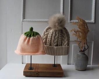 ONE Thick Freestanding Baby Hat Display for Knit Hats - Salvaged Wood ...