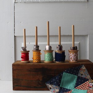 SET of 5 Ring Holder Organizer Display - Repurposed Thread Spool ...