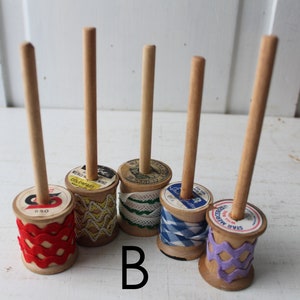 SET of 5 Ring Holder Organizer Display - Repurposed Thread Spool ...