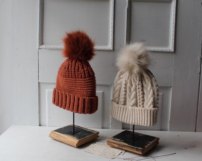 ONE Thick Freestanding Baby Hat Display for Knit Hats - Salvaged Wood ...