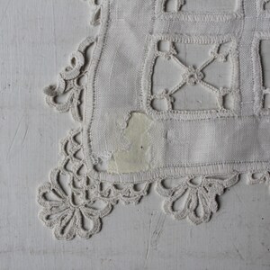 PAIR Vintage Tatted Square Doily With Cutouts - 10" Great for Layering ...